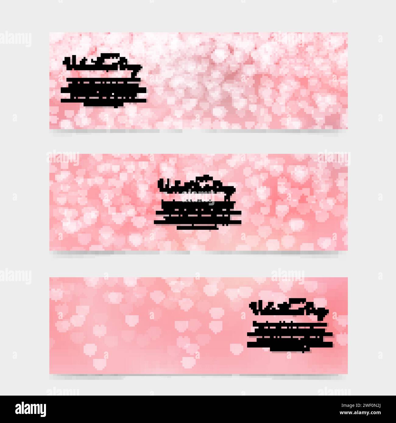 Horizontal background falling hearts Stock Vector Images - Alamy
