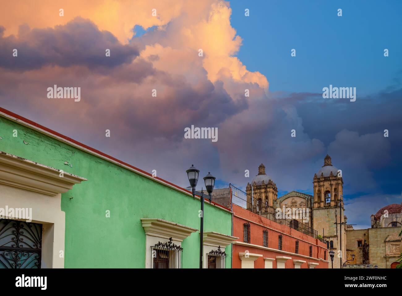 Mexico, Landmark Santo Domingo Cathedral in historic Oaxaca city center ...