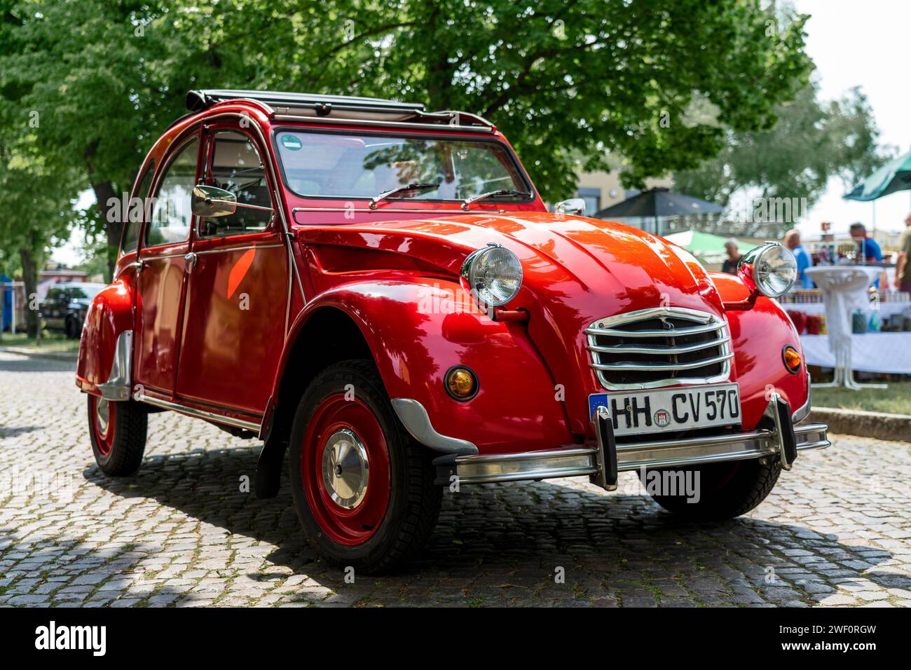 WERDER (HAVEL), GERMANY - MAY 20, 2023: The economy car Citroen 2CV, on ...