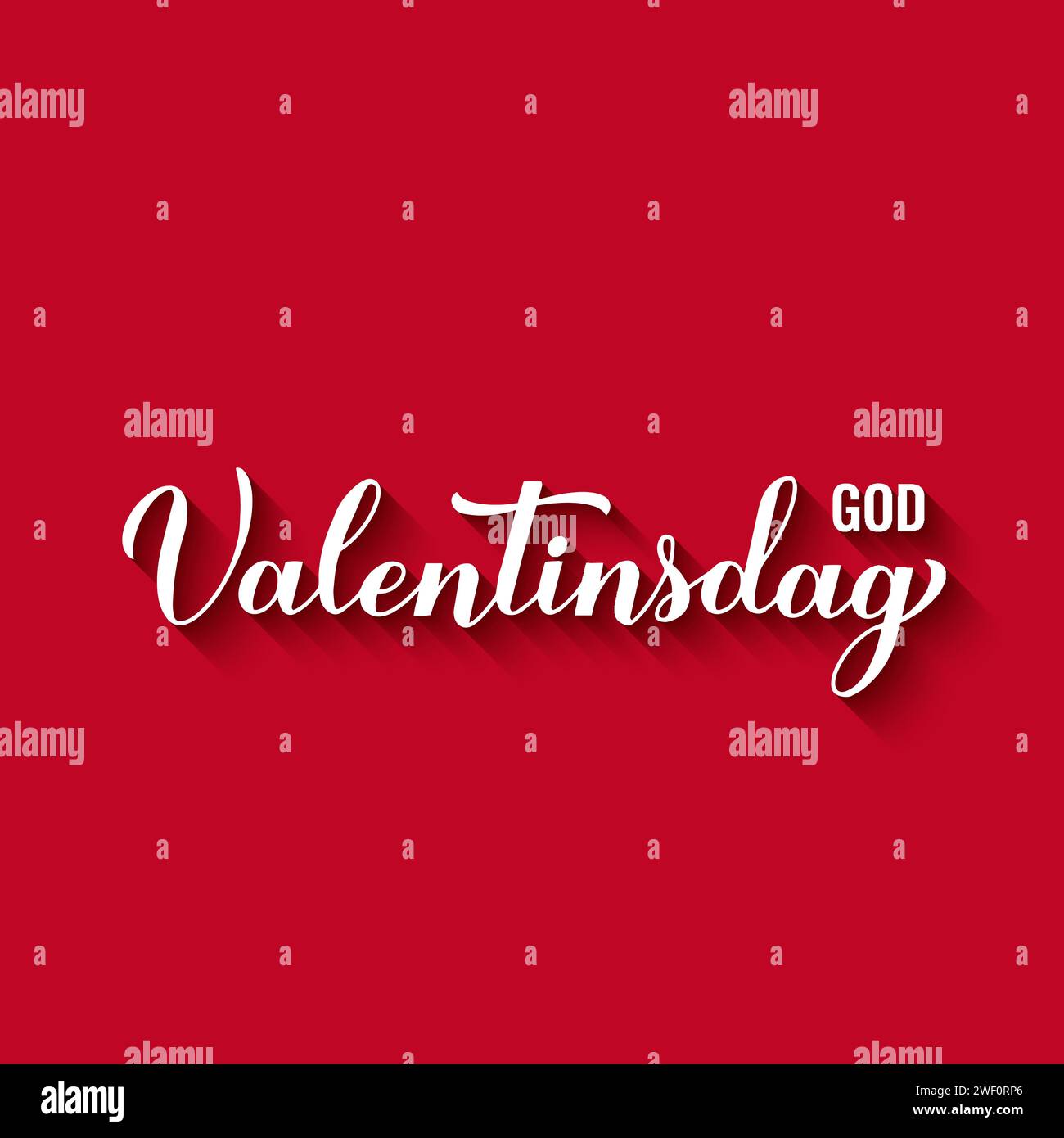 God Valentinsdag - Happy Valentines Day in Norwegian. Calligraphy hand ...