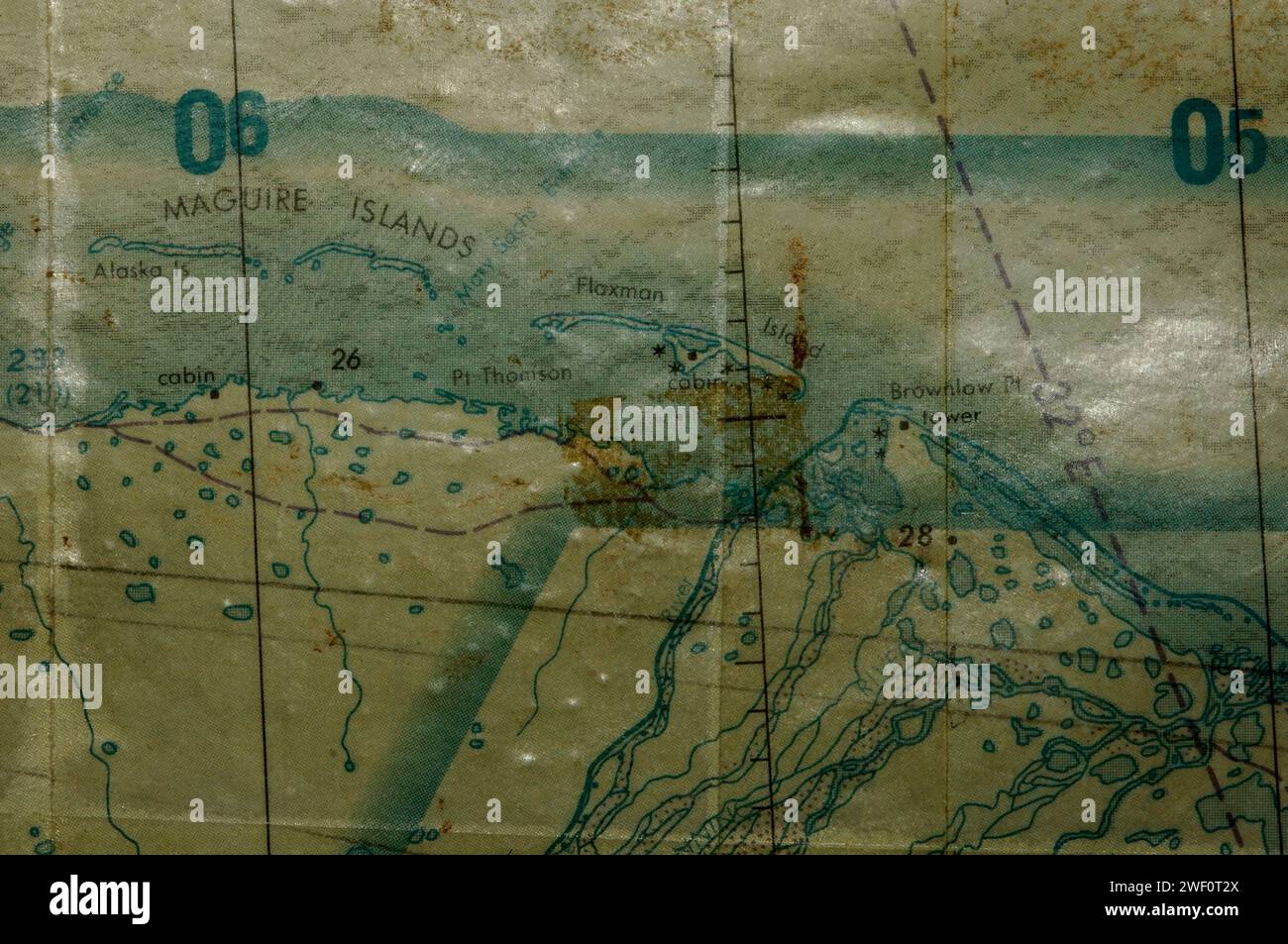 wall map of western Arctic National Wildlife Refuge, Alaska Stock Photo ...