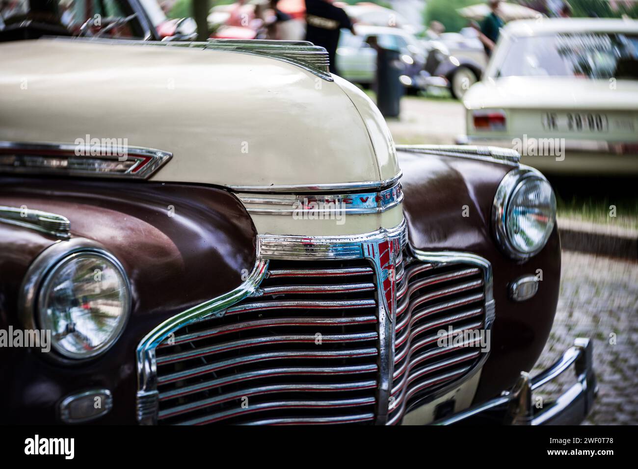 WERDER (HAVEL), GERMANY - MAY 20, 2023: The fragment of the Chevrolet Special Deluxe, 1940 ...