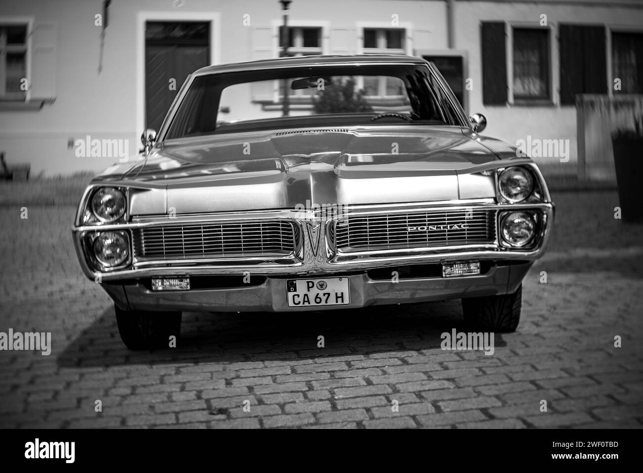 WERDER (HAVEL), GERMANY - MAY 20, 2023: The full-size car Pontiac Catalina, 1967. Swirl bokeh ...
