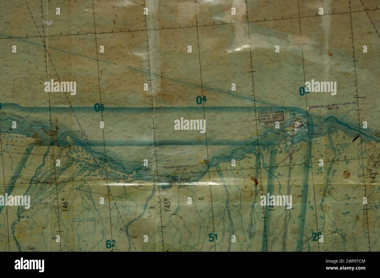 wall map of western Arctic National Wildlife Refuge, Alaska Stock Photo ...