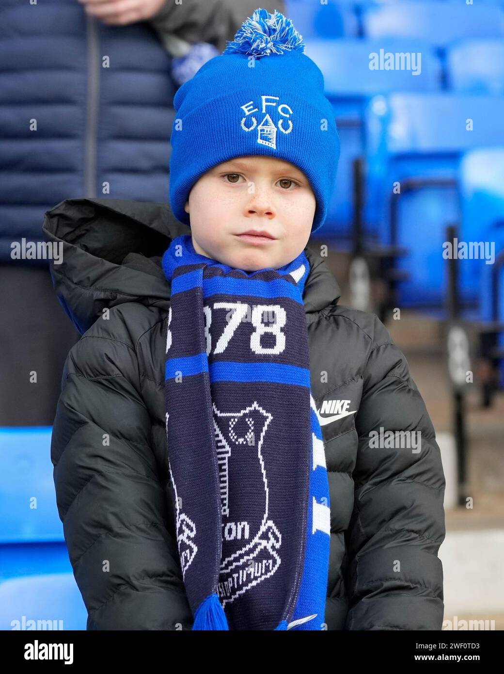 A young Everton fan before the Emirates FA Cup Fourth Round match ...