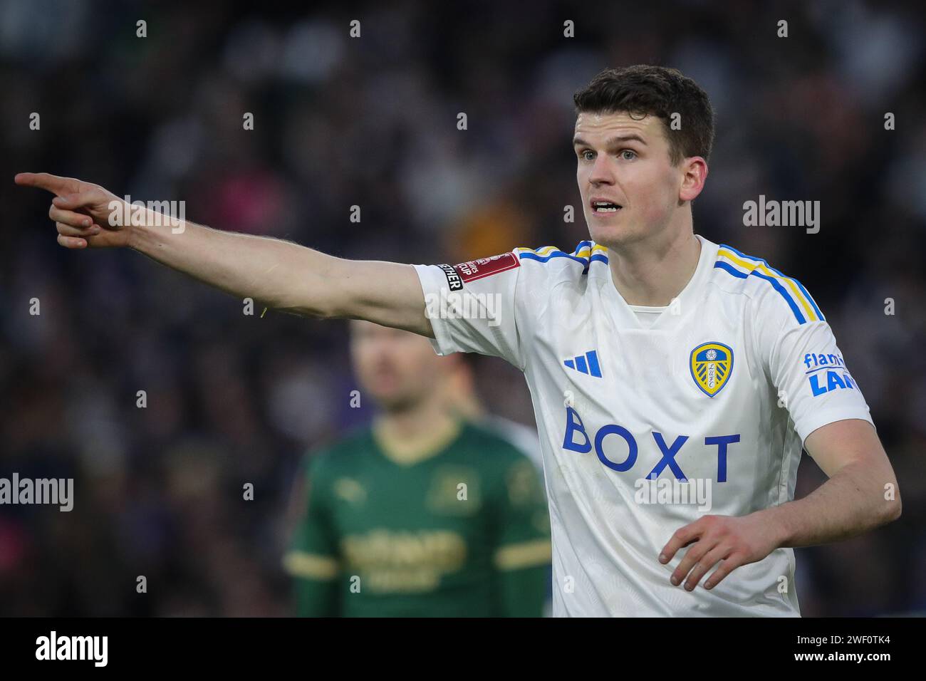 Leeds, UK. 27th Jan, 2024. Sam Byram of Leeds United gestures and ...