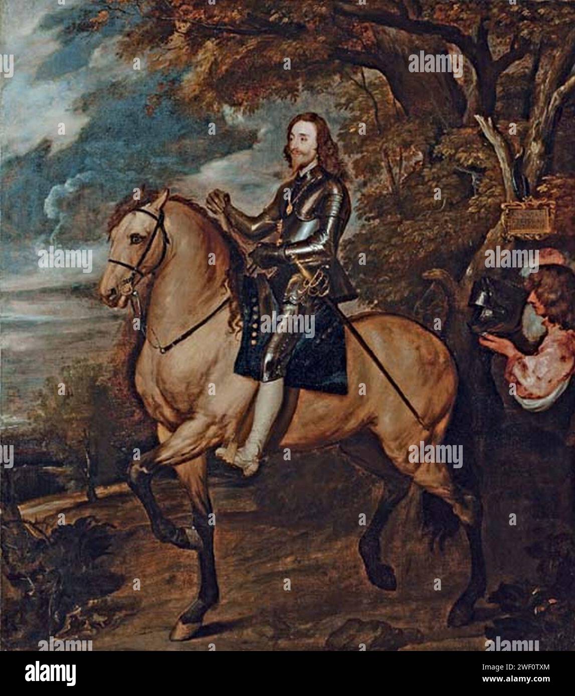 Anthony van Dyck after - Equestrian portrait of King Charles I, full ...