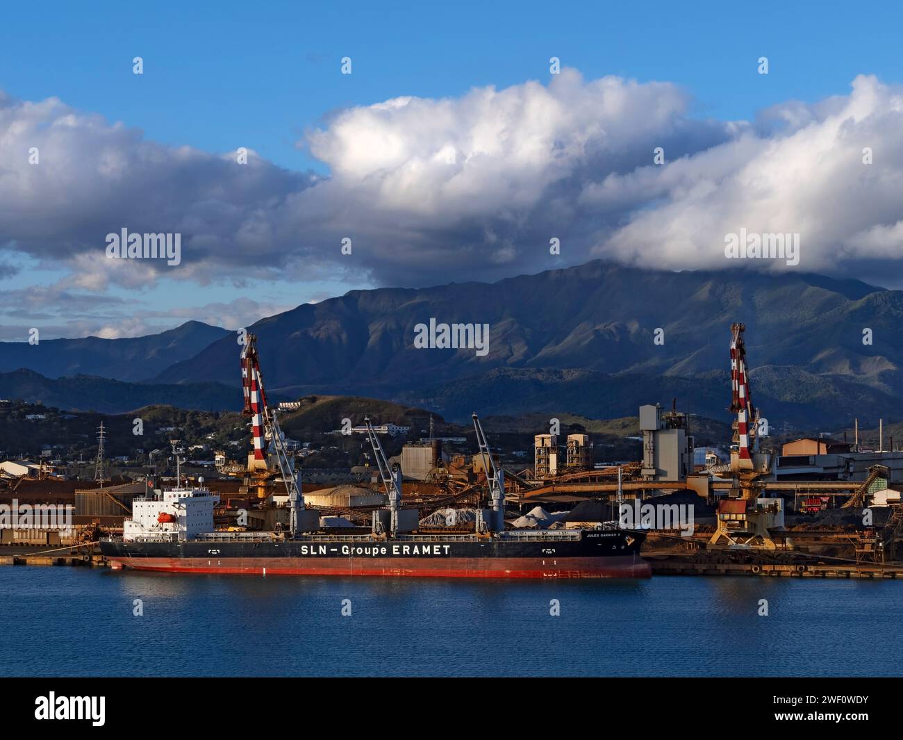 Mining Industry / Bulk Ore carrier ship Jules Garnier ll loading Nickel ...