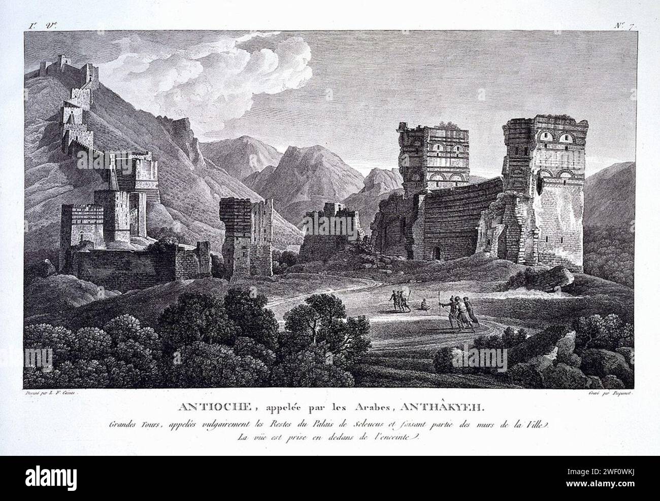 Antioch towers of a ruined castle Stock Photo - Alamy