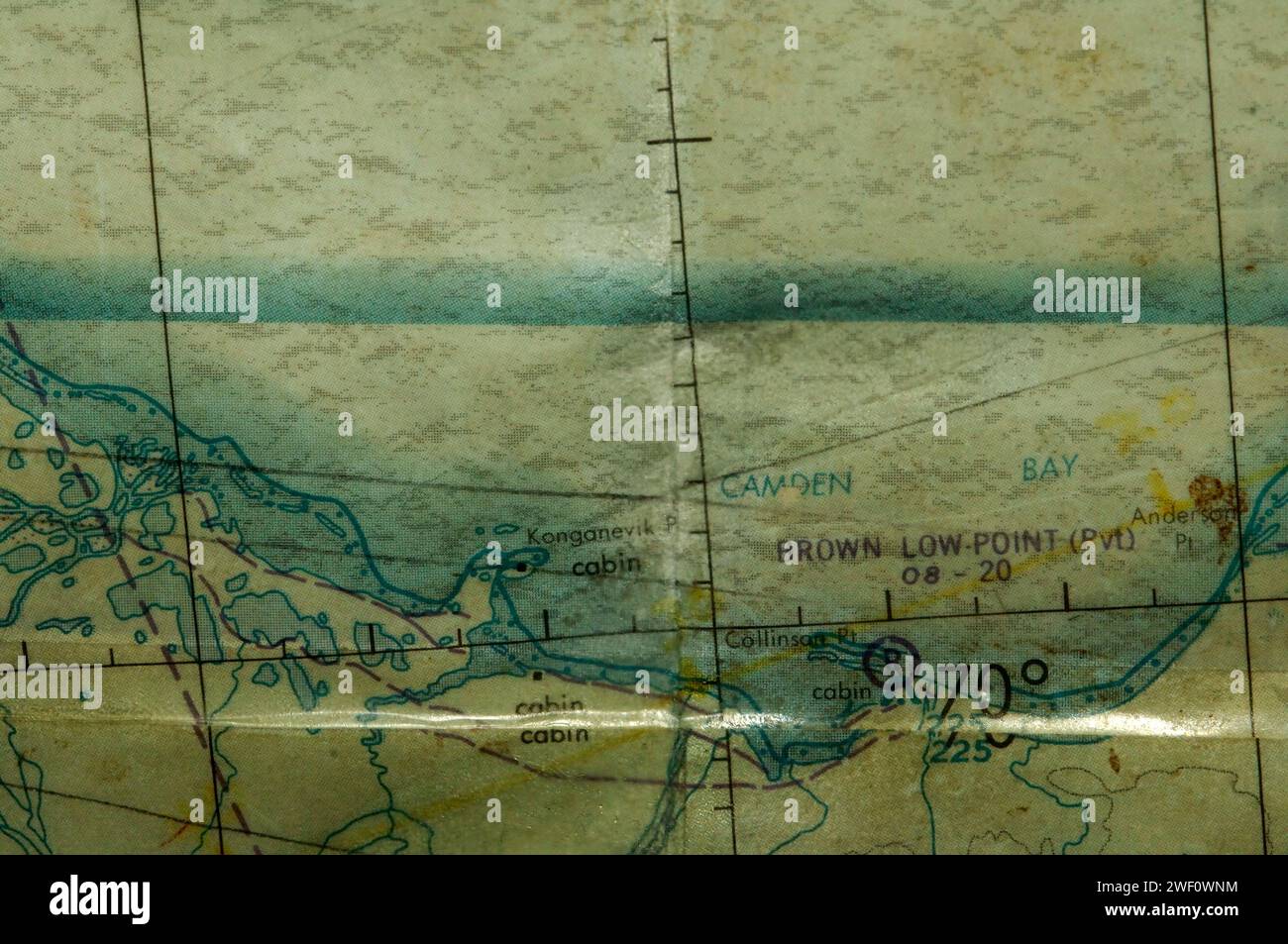 wall map of western Arctic National Wildlife Refuge, Alaska Stock Photo ...