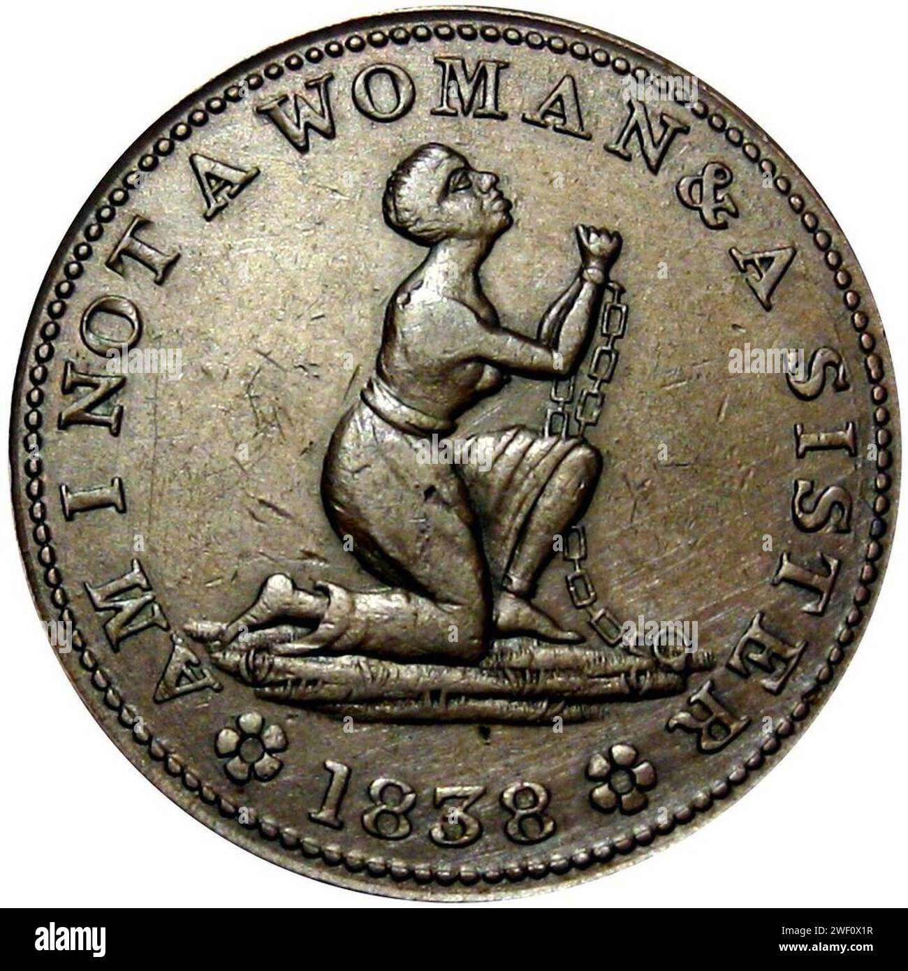 Anti-Slavery Hard Times Token Woman In Chains HT-81 Low 54 (1838 ...
