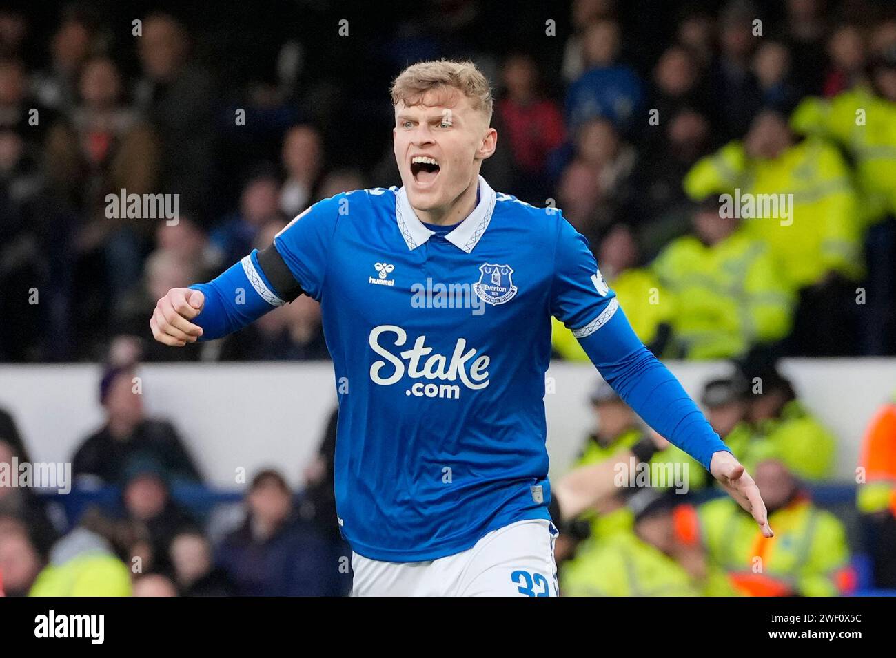 Jarrad Branthwaite of Everton reacts during the Emirates FA Cup Fourth ...