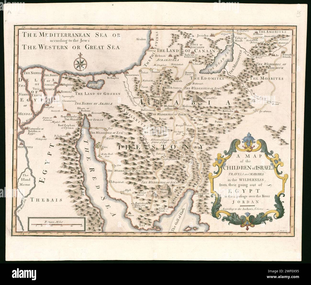 Vintage map of the jordan river hi-res stock photography and images - Alamy