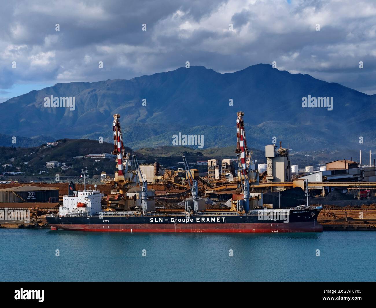 Mining Industry / Bulk Ore carrier ship Jules Garnier ll loading Nickel ...
