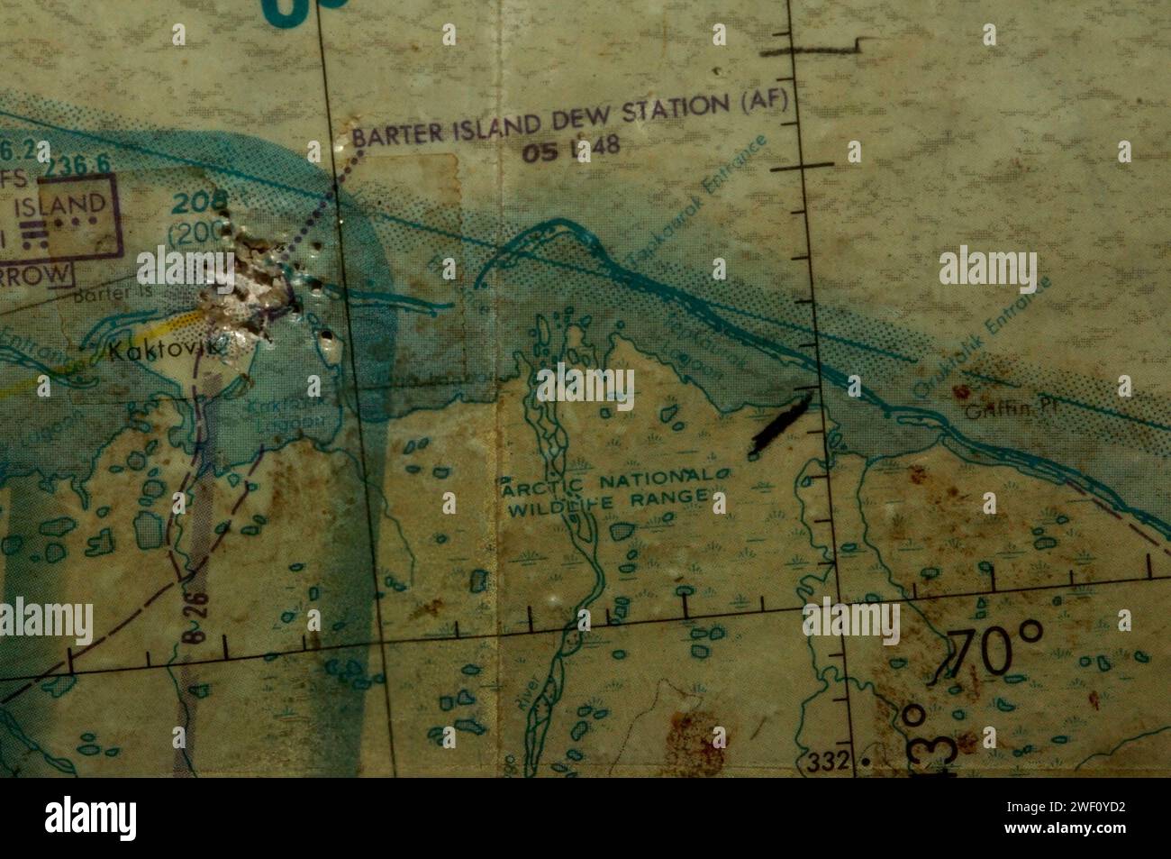 wall map of western Arctic National Wildlife Refuge, Alaska Stock Photo ...