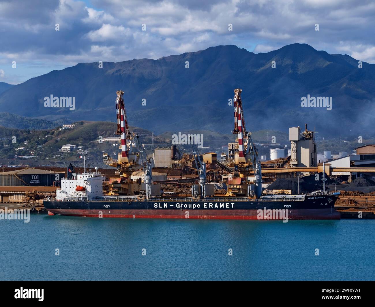 Mining Industry / Bulk Ore carrier ship Jules Garnier ll loading Nickel ...