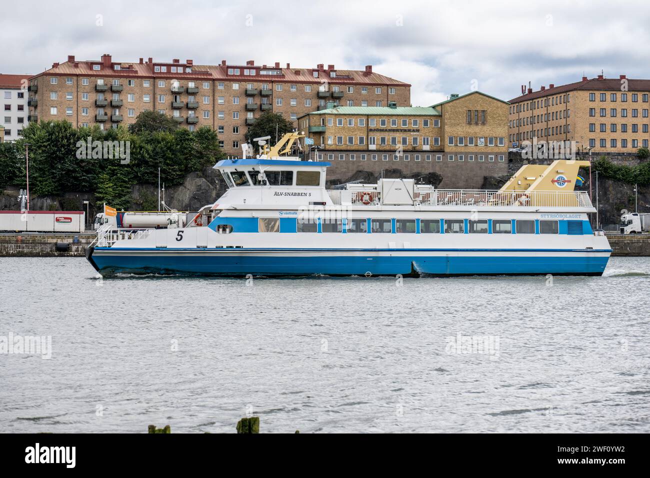 Gothenburg, Sweden - August 28 2022: Passenger ferry Älv-Snabben 6 ...