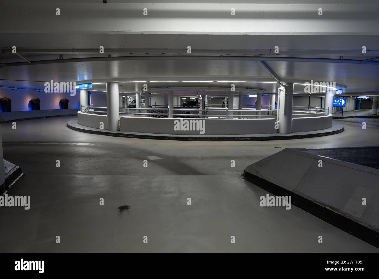 Oslo, Norway - november 19 2022: Sircular ramp of an underground ...