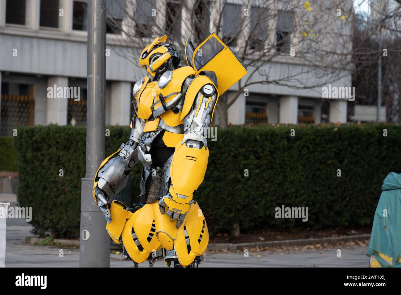 Oslo, Norway - november 19 2022: Street performer dresses as the ...