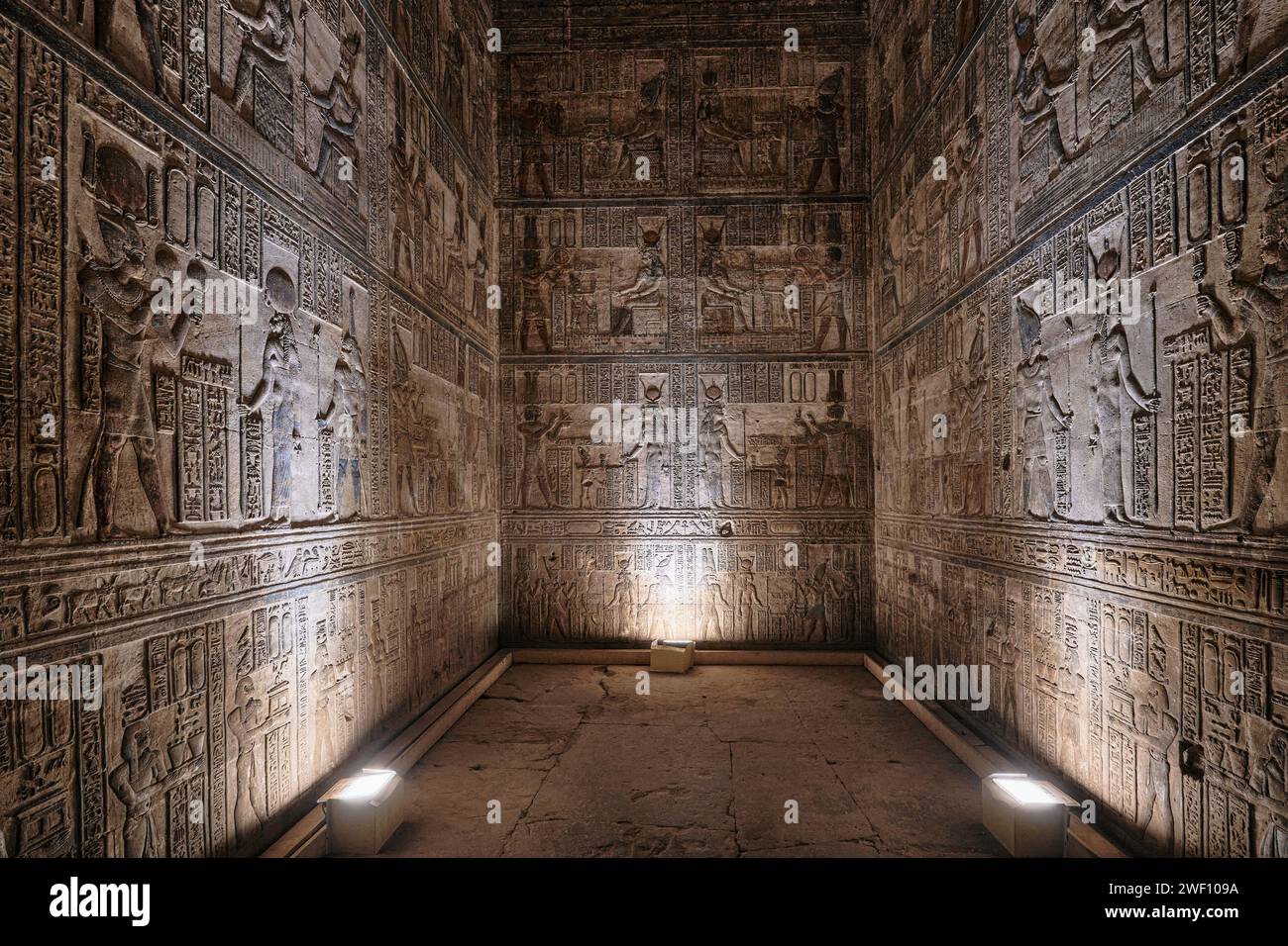 Qena, Egypt - December 27 2023: Sacred room in Temple of Hathor ...