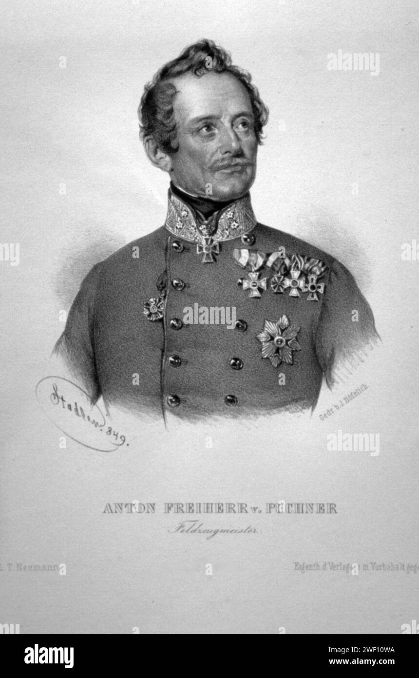 Anton Freiherr von Puchner Litho Stock Photo - Alamy