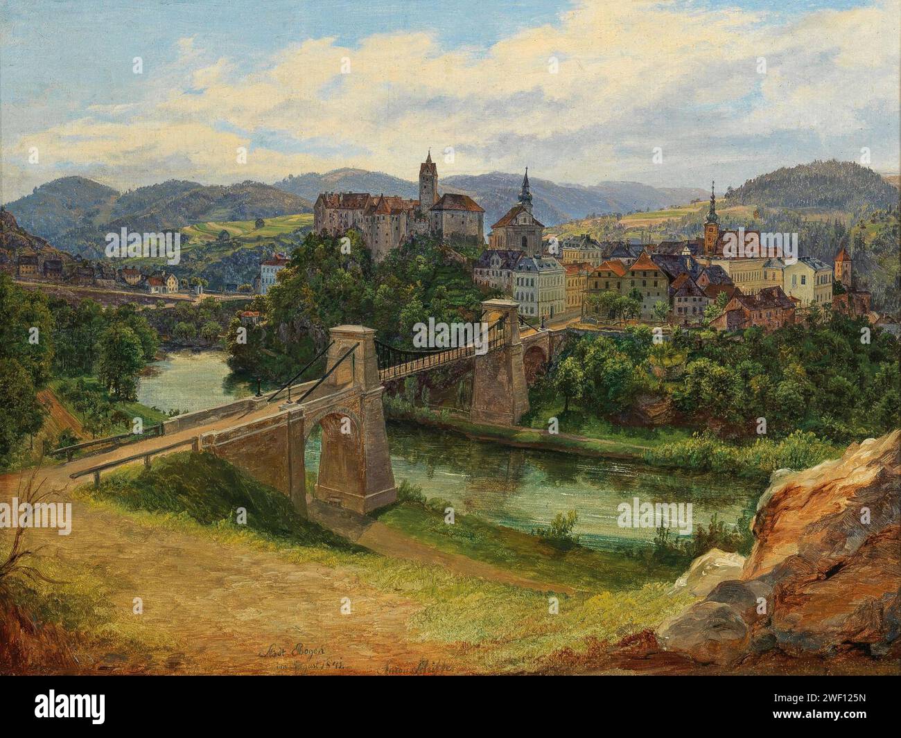 Anton Schiffer - A View of the Town of Loket in the Czech Republic ...