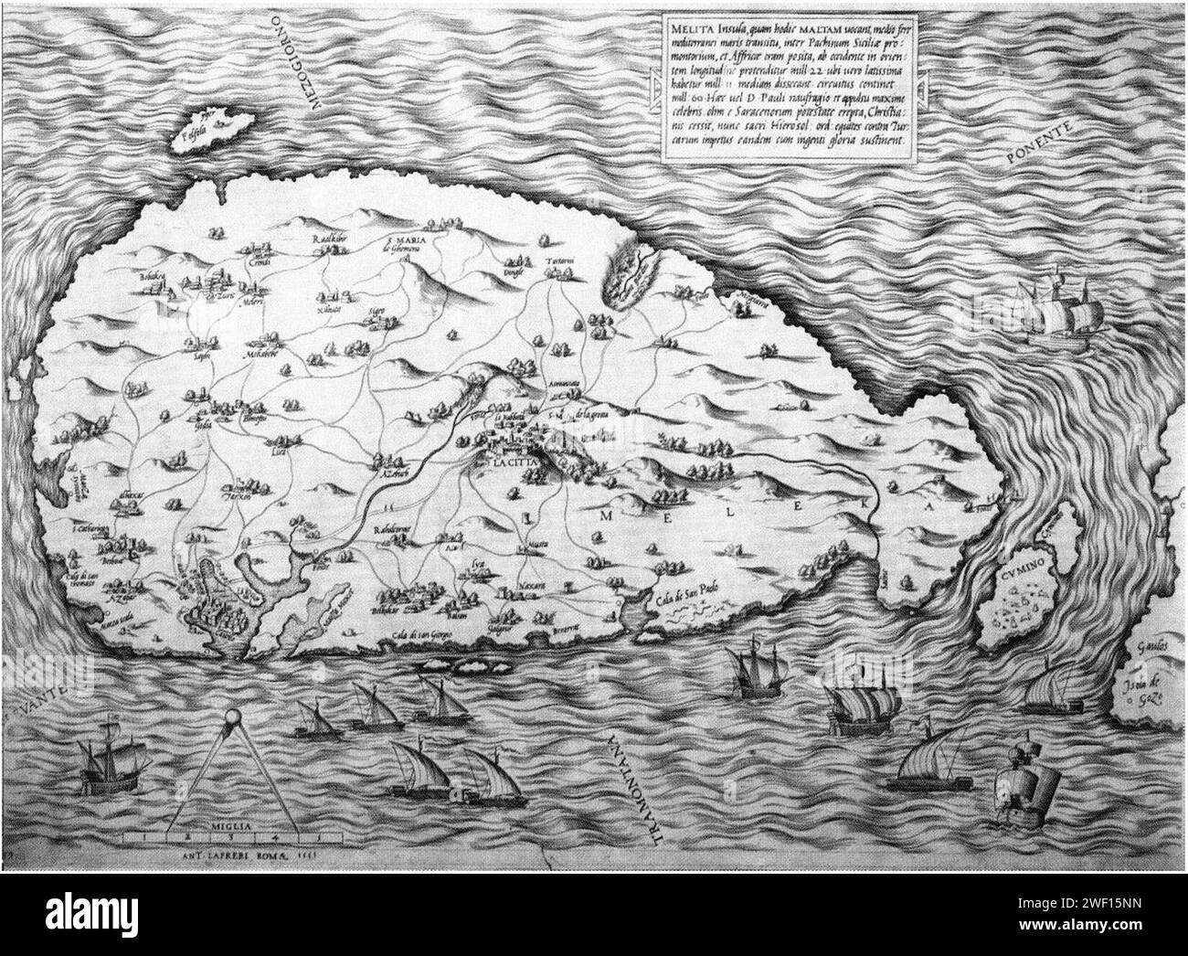 Antonio Lafreri, Melita Insula Stock Photo - Alamy