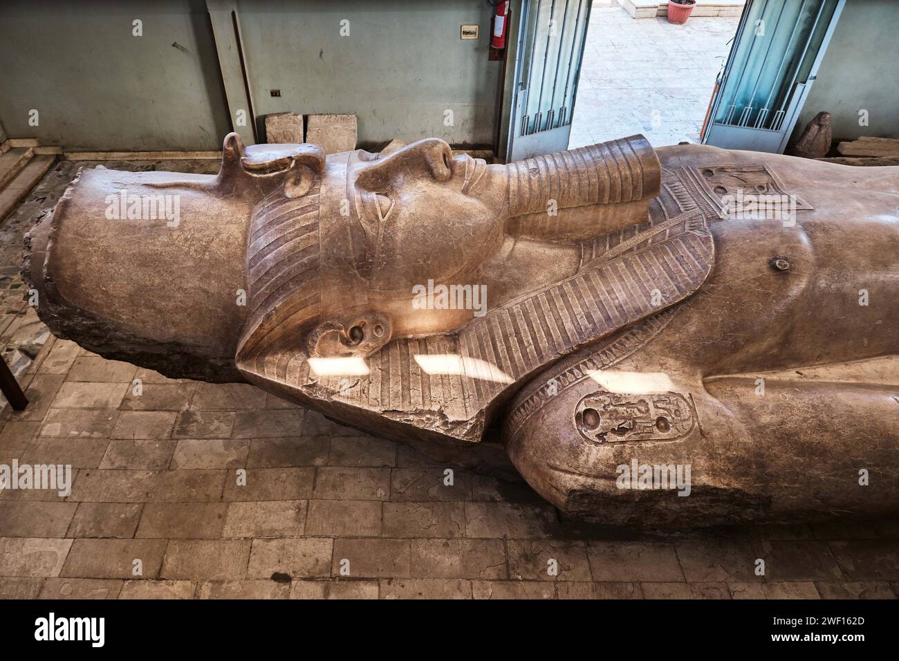 Memphis, Egypt - January 2, 2024: A monumental statue of Ramesses II ...