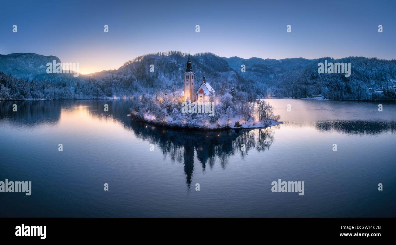 Night view lake bled hi-res stock photography and images - Alamy