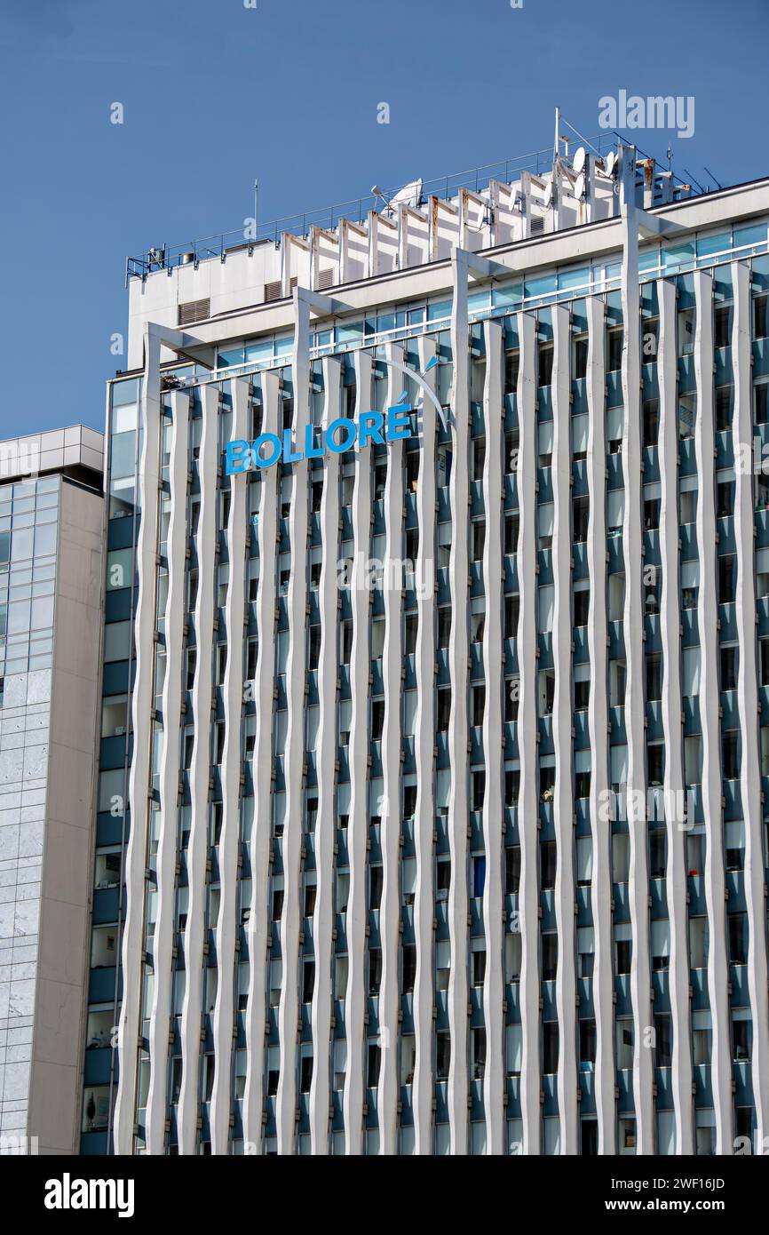 Exterior view of the Bolloré Tower, headquarters of Bolloré Transports ...