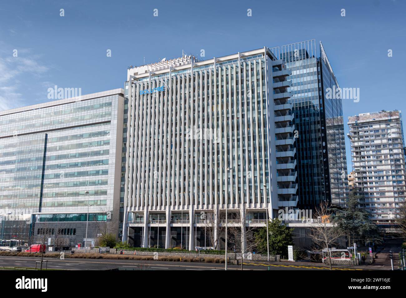 Exterior view of the Bolloré Tower, headquarters of Bolloré Transports ...