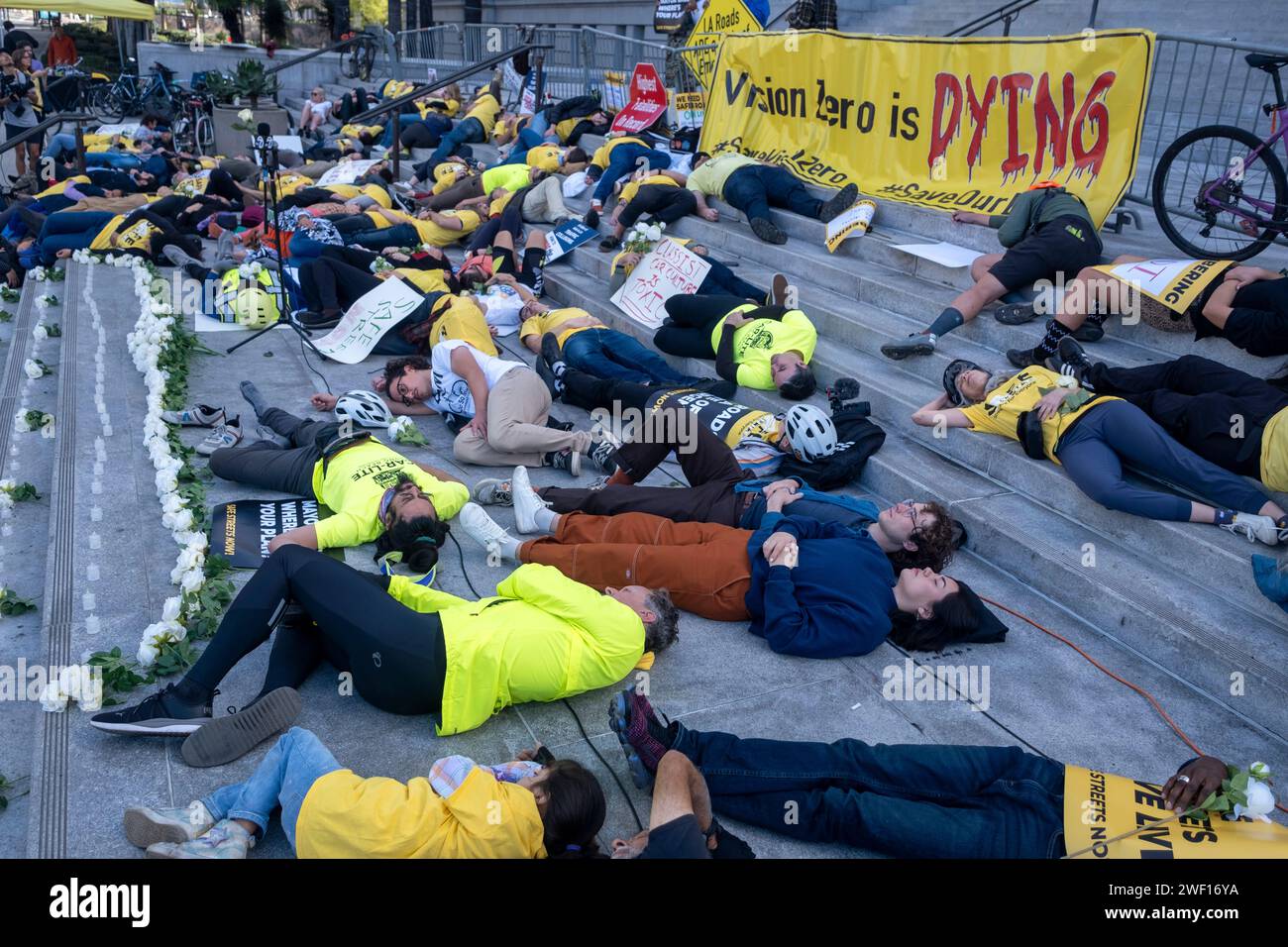 Los Angeles, United States. 27th Jan, 2024. Demonstrators take part in ...