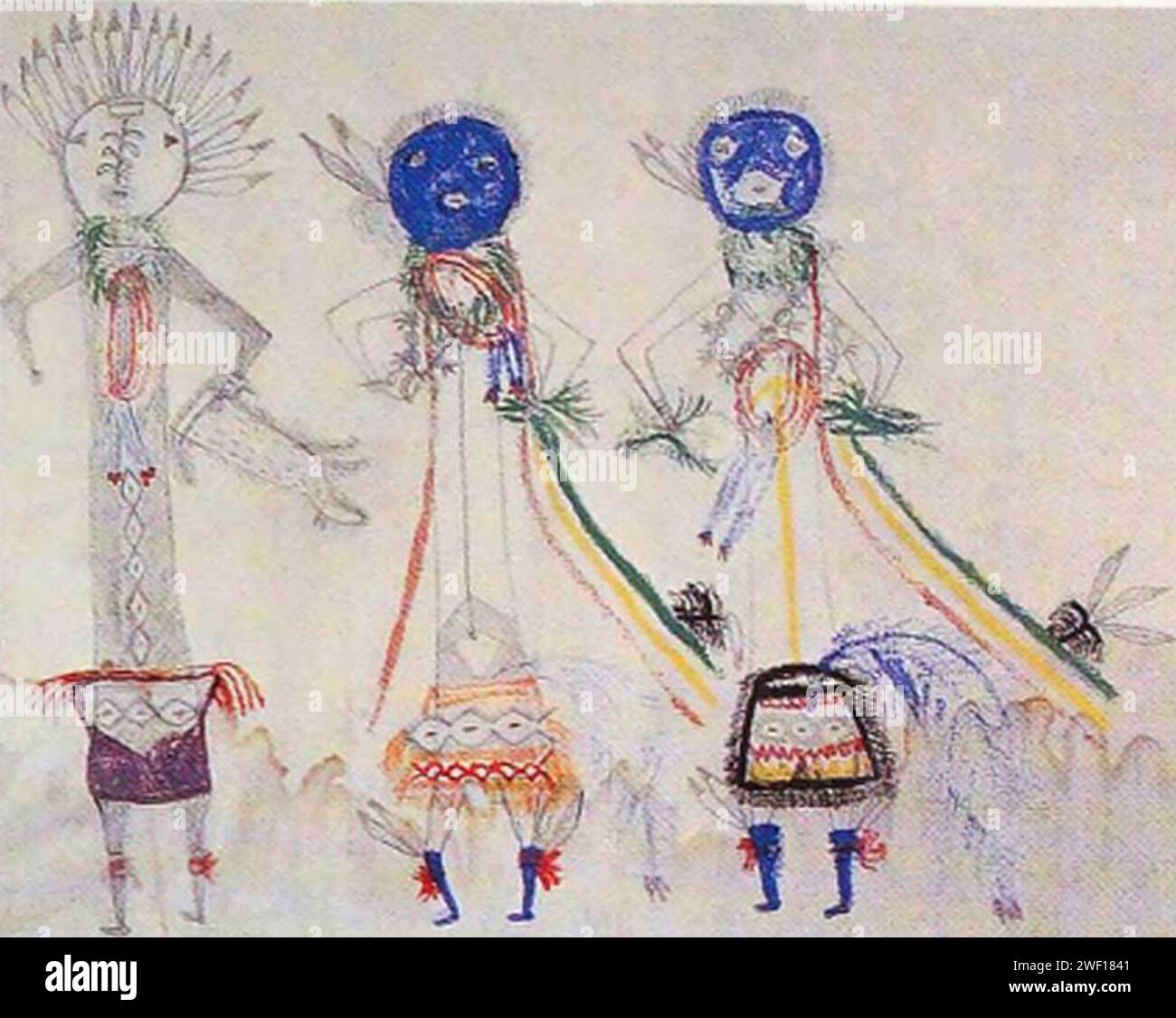 Apie Begay - Three Sand Painting Figures 1902 Stock Photo - Alamy