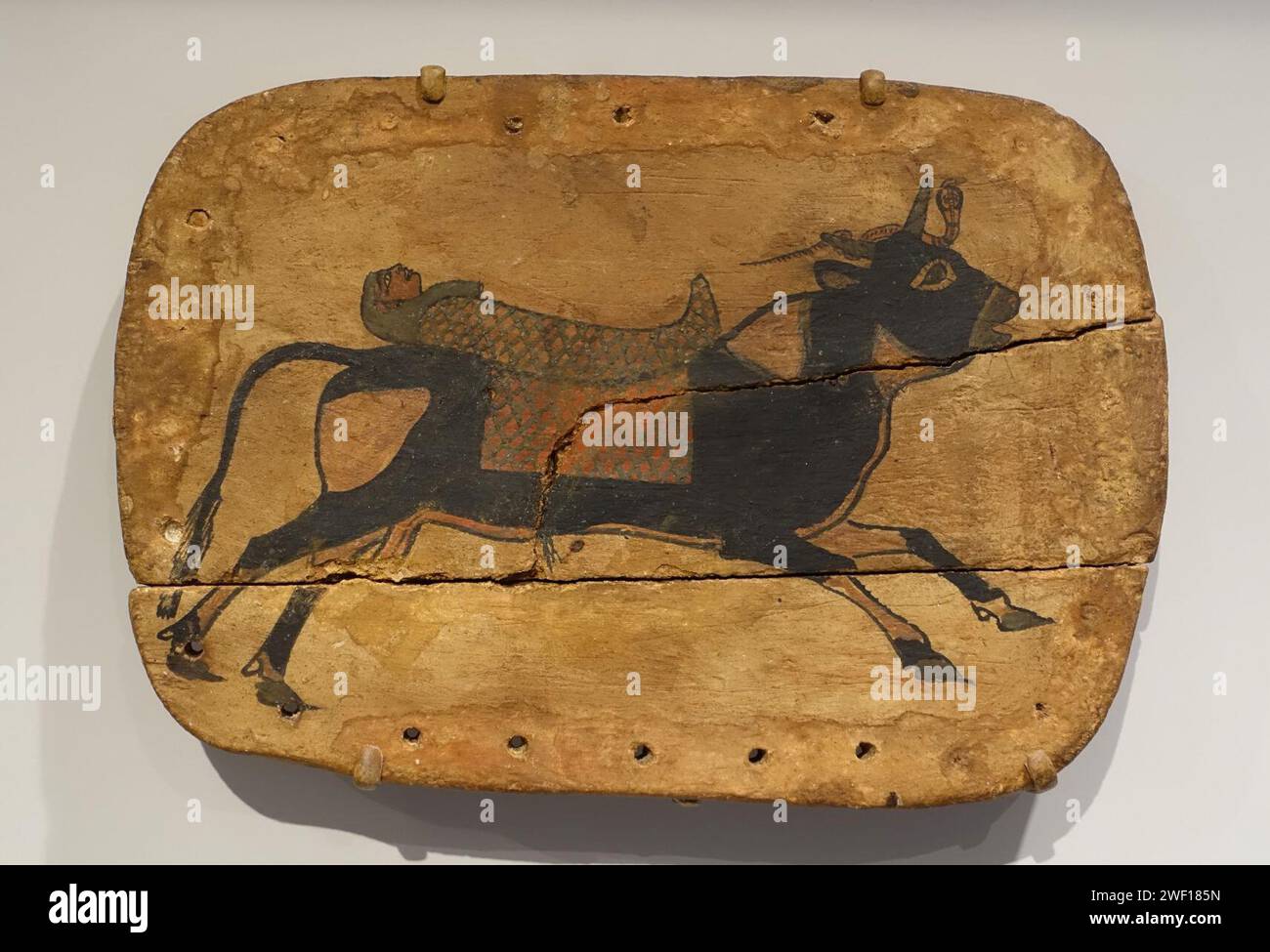 Apis Bull carrying Mummy, coffin foot panel, Egyptian, Third ...