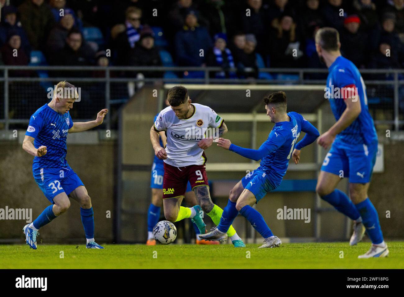 Peterhead, Scotland. 27 January 2024. Matty Aitken (9 - Stenhousemuir ...