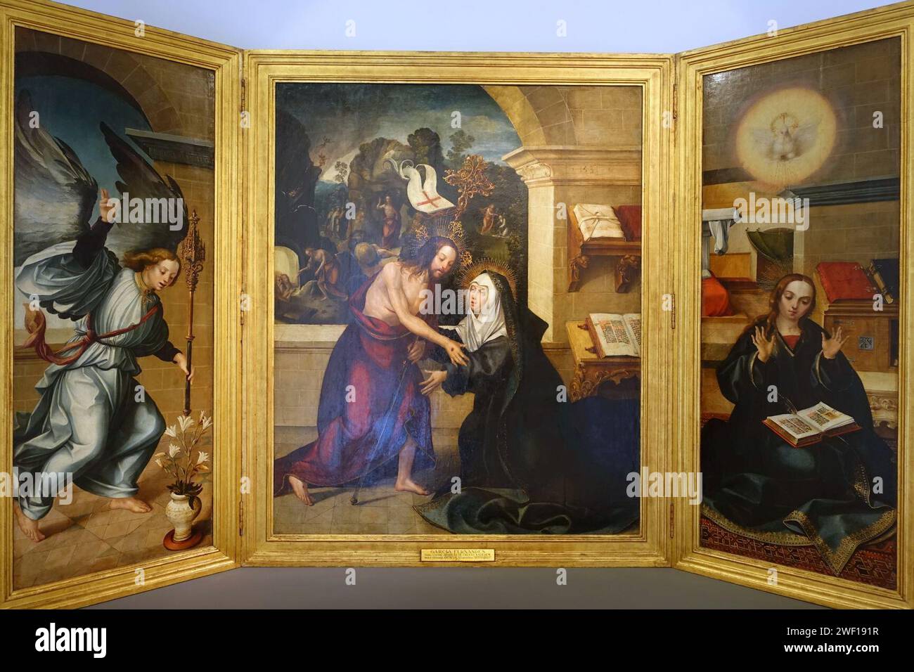 Apparition of Christ to the Virgin and Annunciation, triptych from the Mosteiro de Santa Clara ...