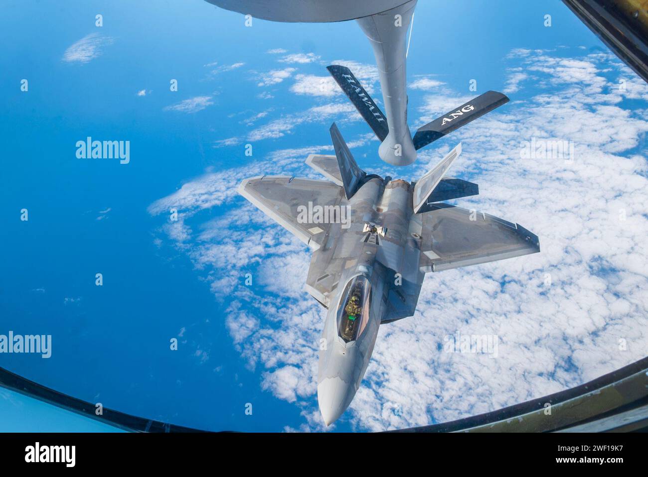 A U.S. Air Force F-22 Raptor from the Hawaiian Raptors Squadron ...