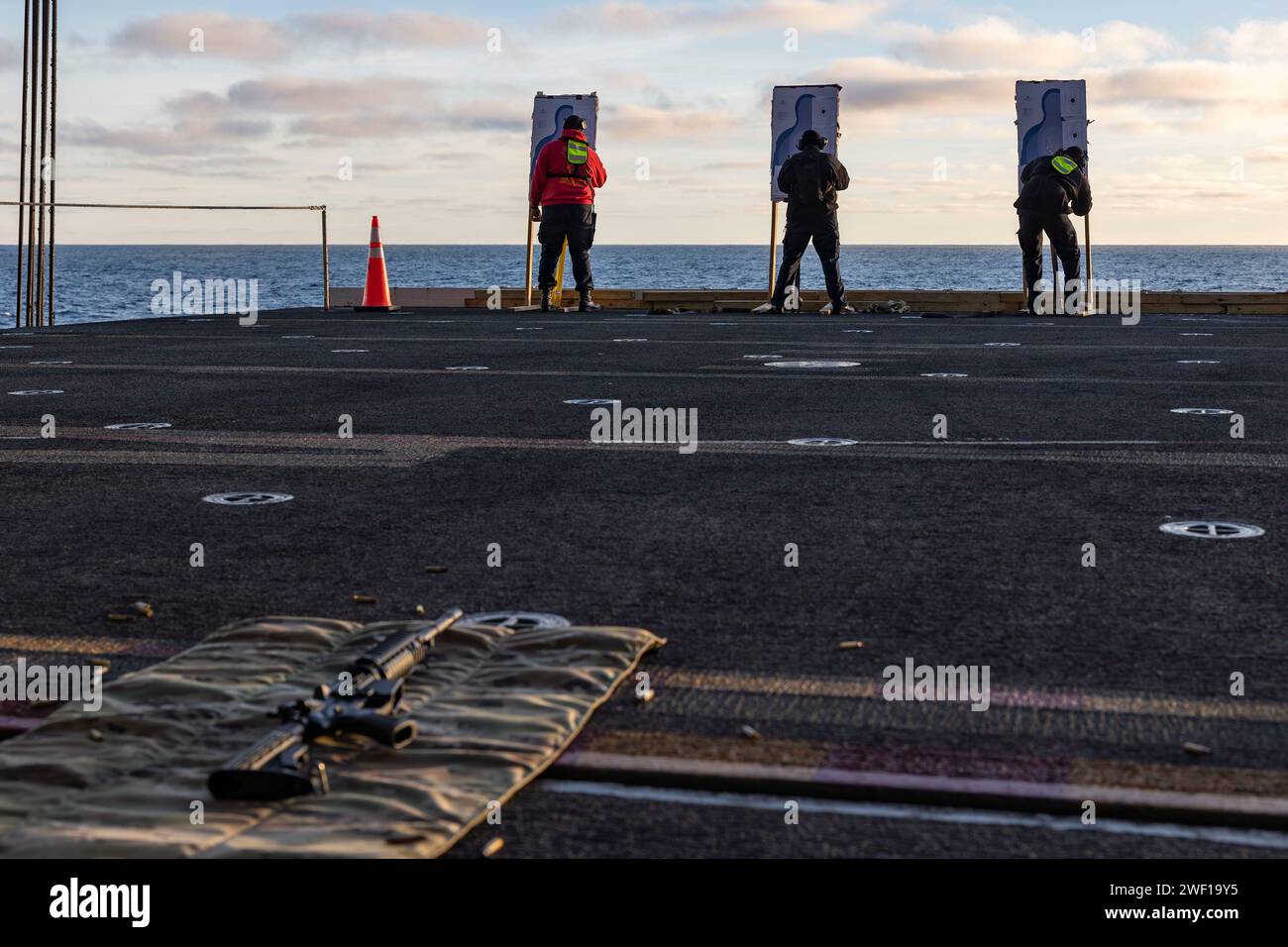 240126-N-LM220-1426 PACIFIC OCEAN (Jan. 26, 2024) Sailors score targets ...
