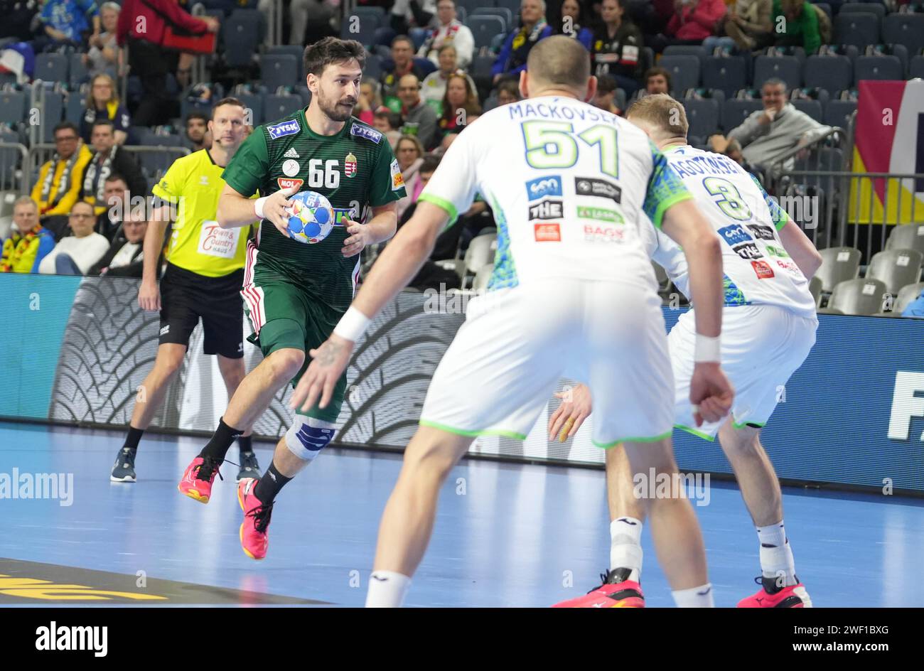 Mate Lekai of Hungary during the Men's EHF Euro 2024, Placement match 5 ...