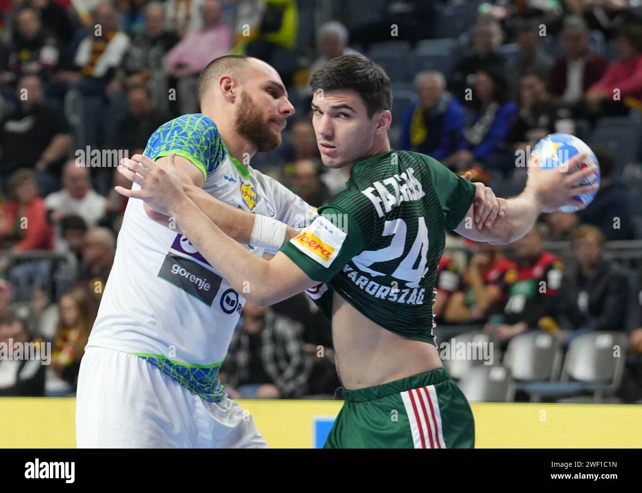 Gergo Fazekas of Hungary during the Men's EHF Euro 2024, Placement ...