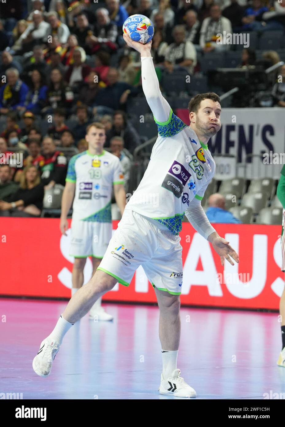 MIHA Zarabec of Slovenia during the Men's EHF Euro 2024, Placement ...