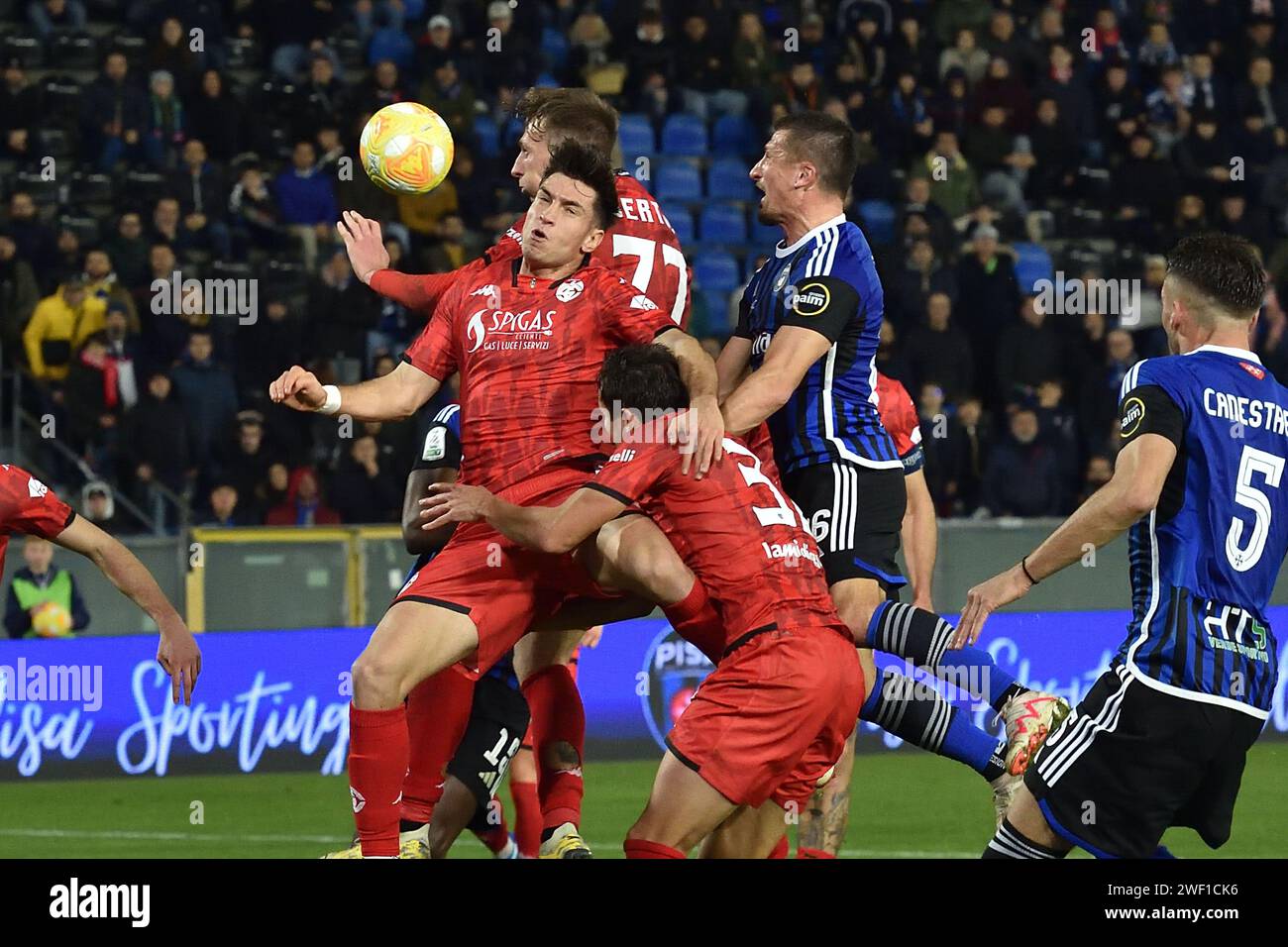 Pisa, Italy. 27th Jan, 2024. Nicolo Bertola (Spezia) Gaetano Masucci ...