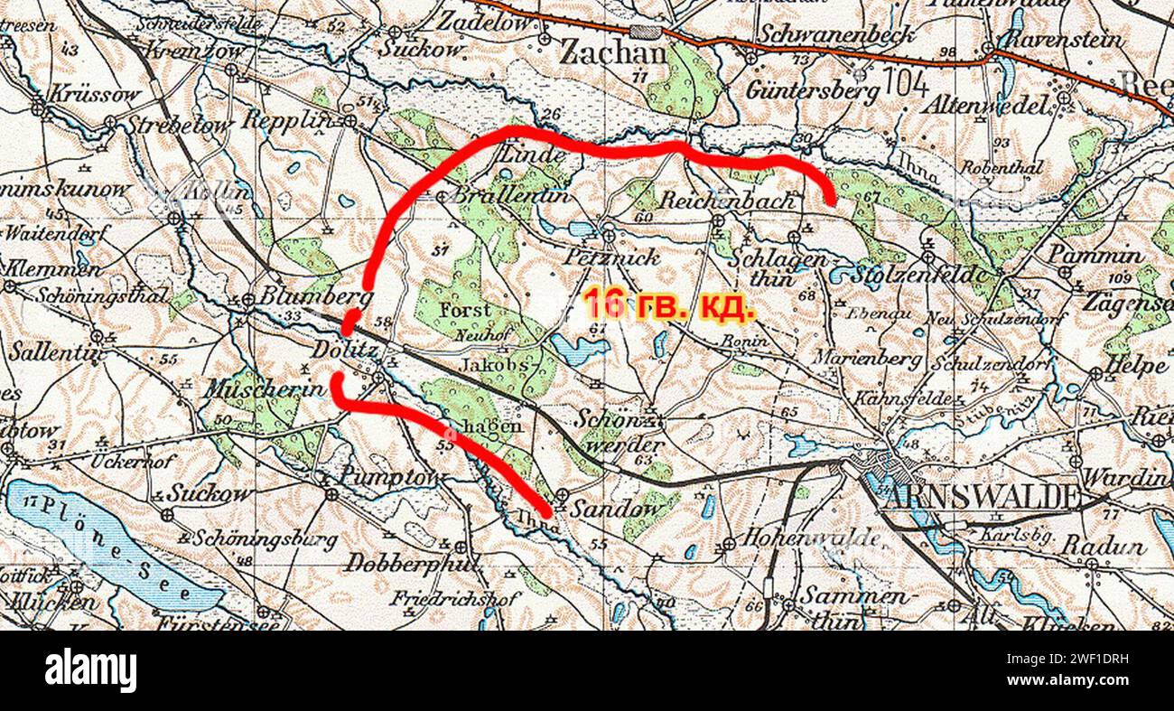 Approximate sector of 16th Guard Cavalry Division frontline as of 15 ...
