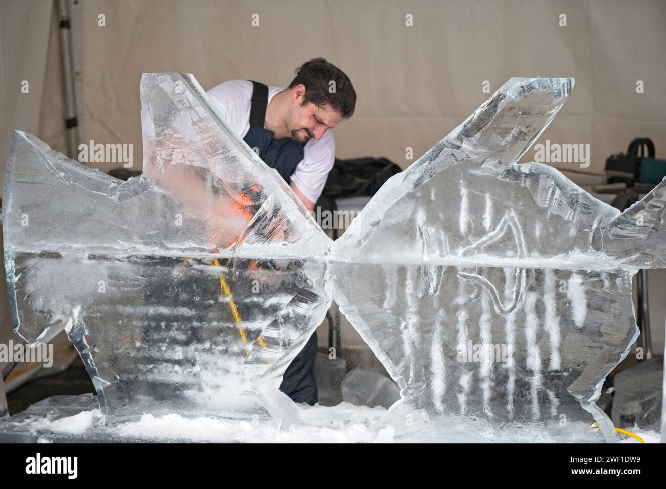 USA; Jan. 27, 2024: The annual Ice Fest at the Villages of Loudoun ...