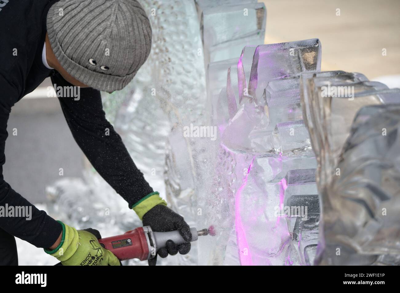 USA; Jan. 27, 2024: The annual Ice Fest at the Villages of Loudoun ...