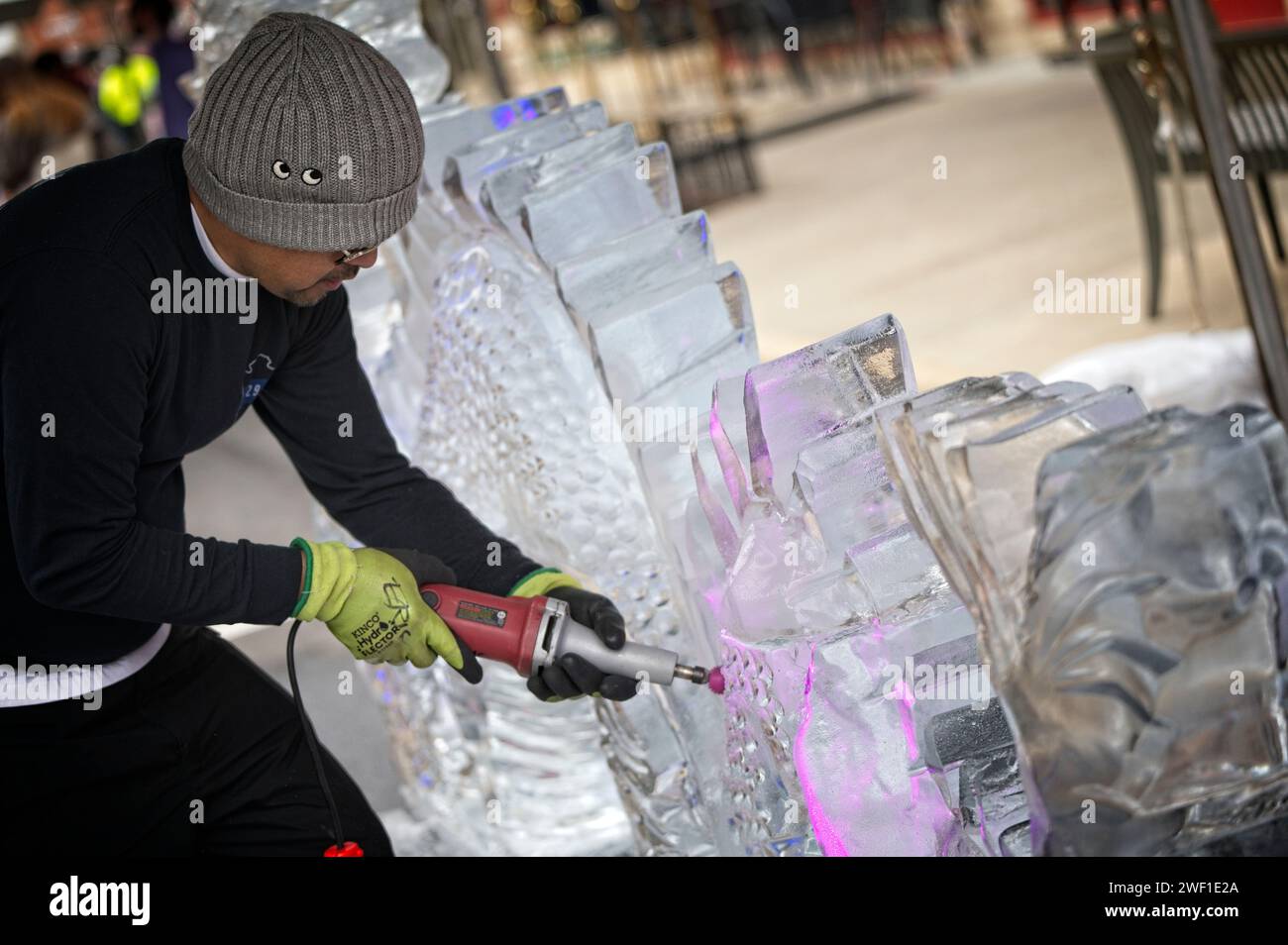 USA; Jan. 27, 2024: The annual Ice Fest at the Villages of Loudoun ...
