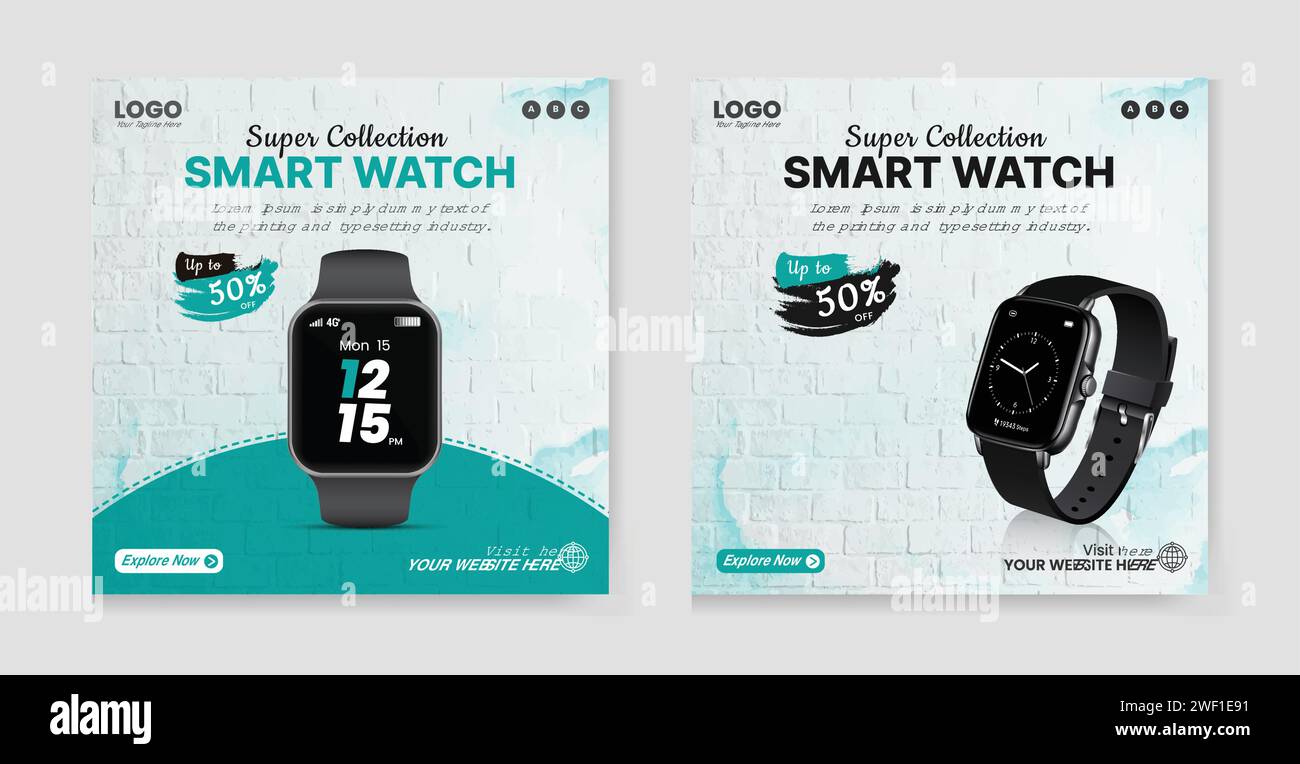 Smartwatch advertisement Stock Vector Images - Alamy