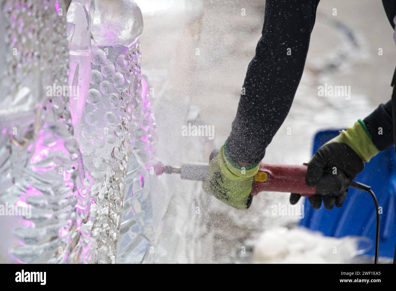 USA; Jan. 27, 2024: The annual Ice Fest at the Villages of Loudoun ...