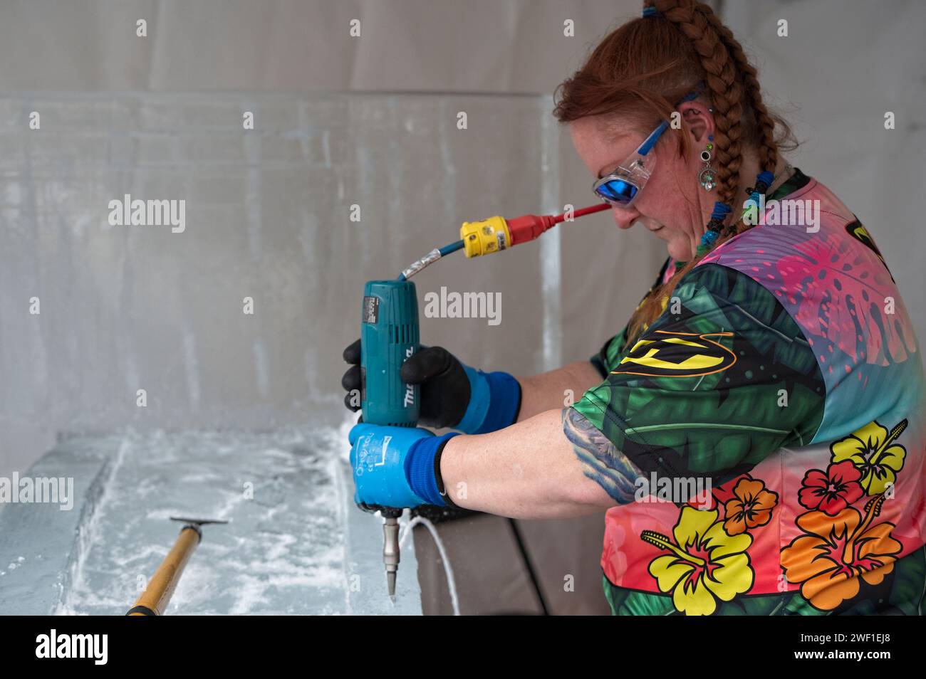 USA; Jan. 27, 2024: The annual Ice Fest at the Villages of Loudoun ...