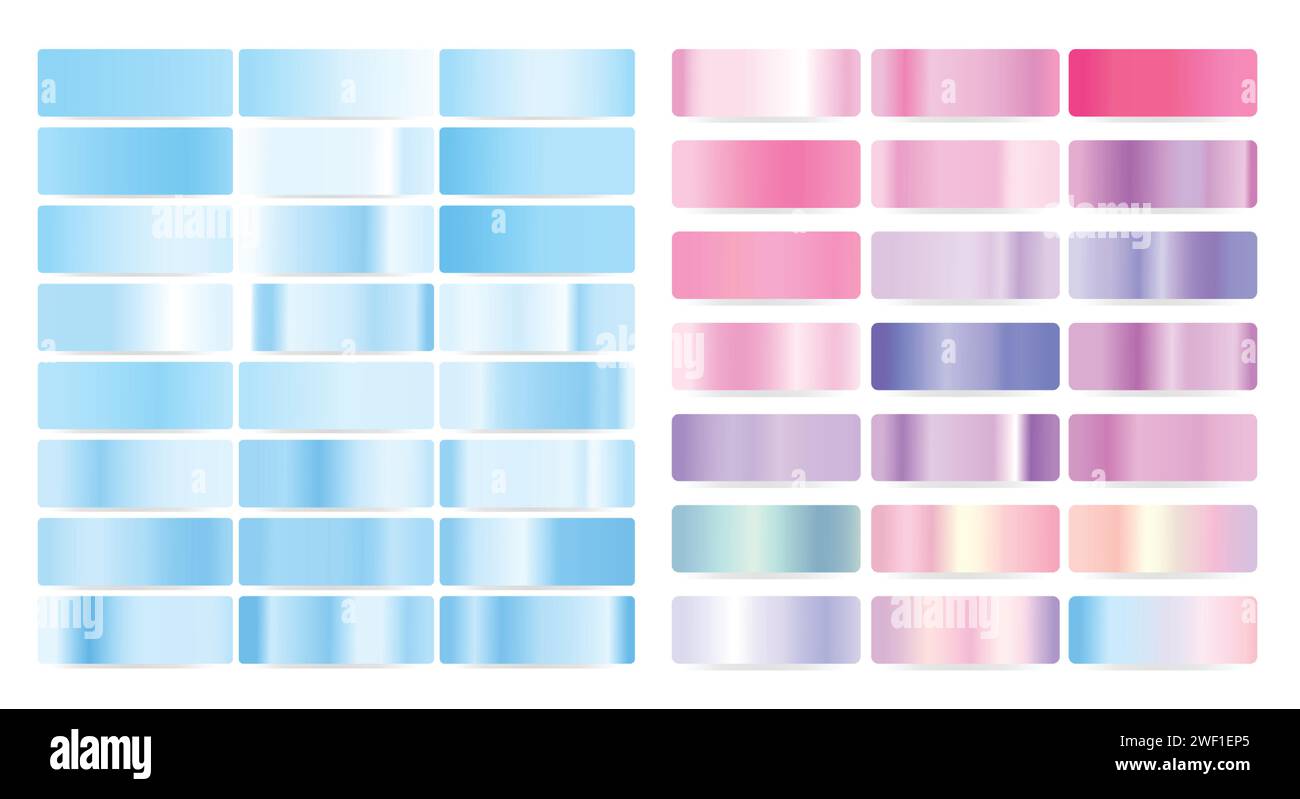 Vibrant modern blue and green gradient swatches vector set. for screen ...